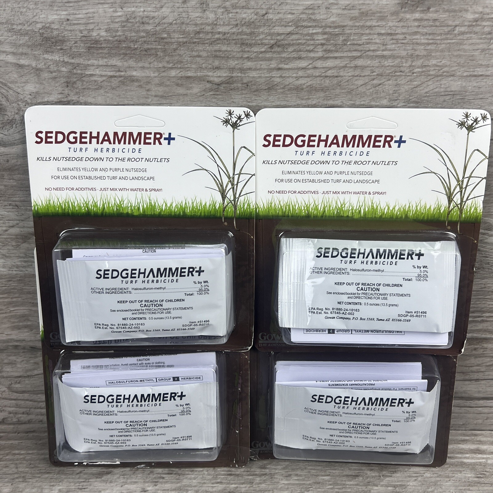 4 Pack- Sedgehammer PLUS + Turf Herbicide Halosulfuron Controls ...