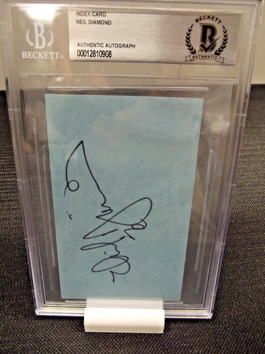Neil Diamond Signed Autograph Cut Encapsulation Auto Card Beckett LARGE ...