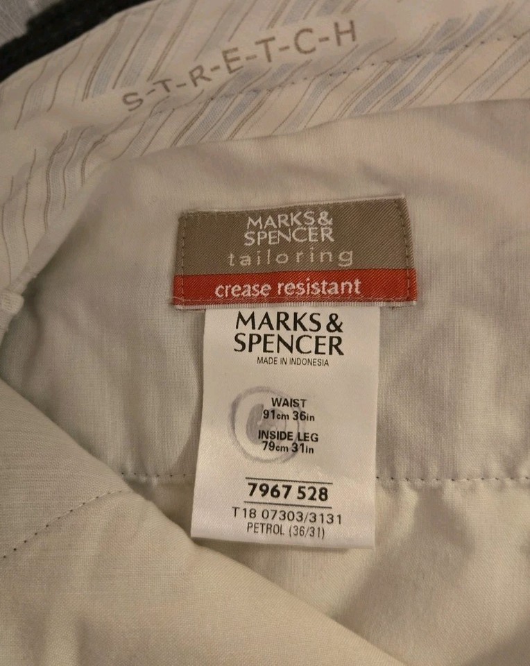 Mens Grey Trousers Marks & Spencer 36 Inch Waist 31 Inch Leg Great ...