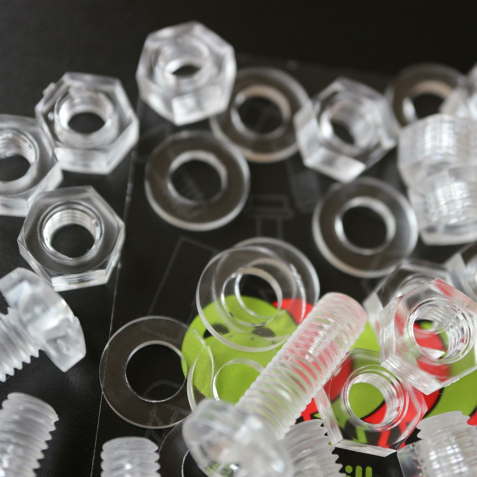60 x Transparent Clear Acrylic M6 x 20mm Nuts & Bolts, Acrylic Plastic ...