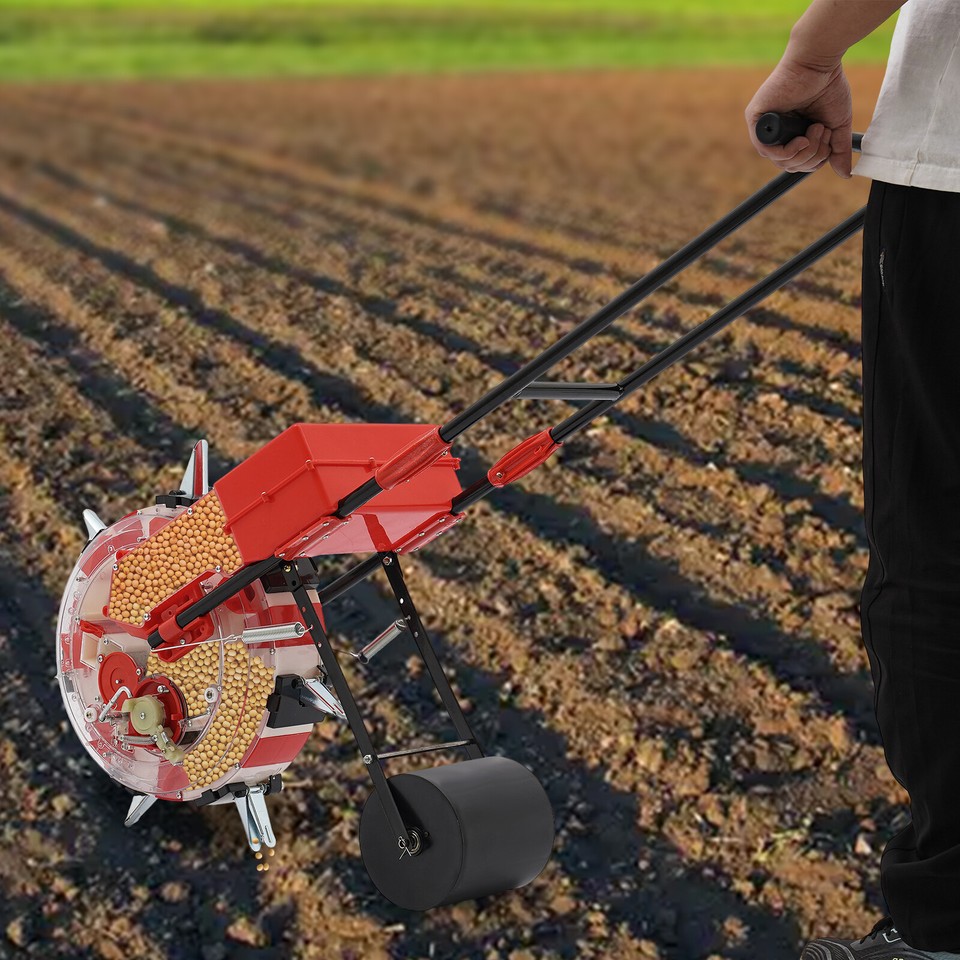 Adjustable 7-Nozzles Garden Seeder Red Manual Seeder Hand-push Seeder ...