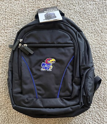 KU Kansas University Kansas Jayhawks Stealth Backpack Black w/ Blue ...