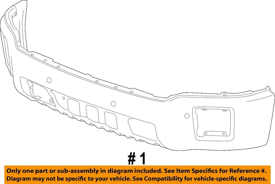 GM OEM 14-15 Sierra 1500 Front Bumper Bumper Components-Front Bumper ...