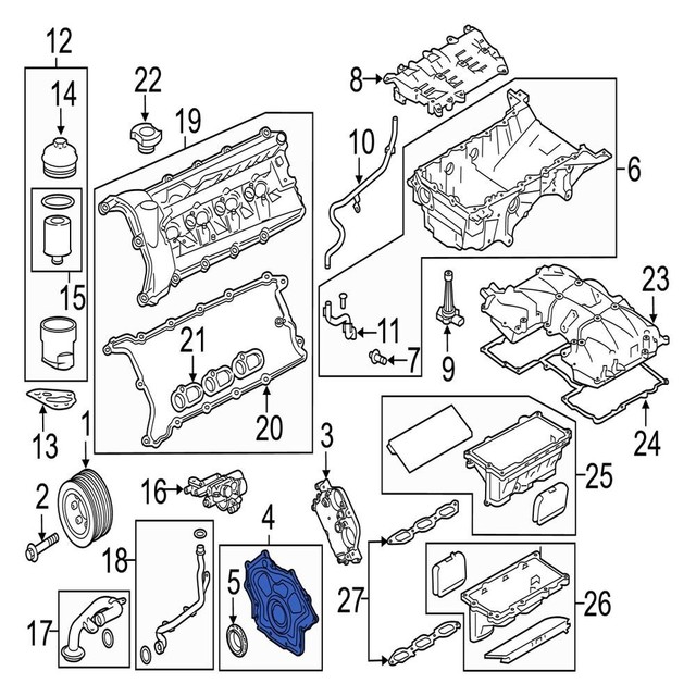 Jaguar OEM 11-17 Xj-engine Timing Cover AJ812108 for sale online | eBay