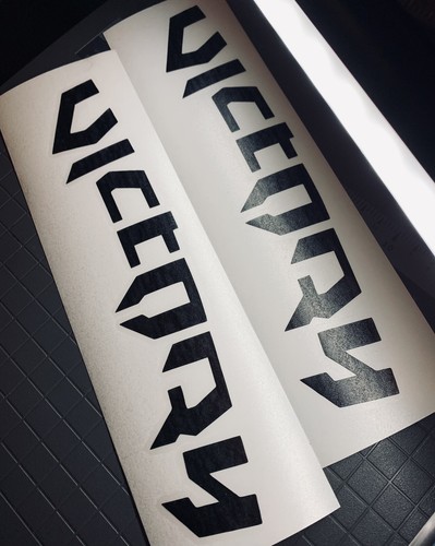 2X Victory Curved Motorcycle Gas Tank Decals Stickers New OEM Oracle ...