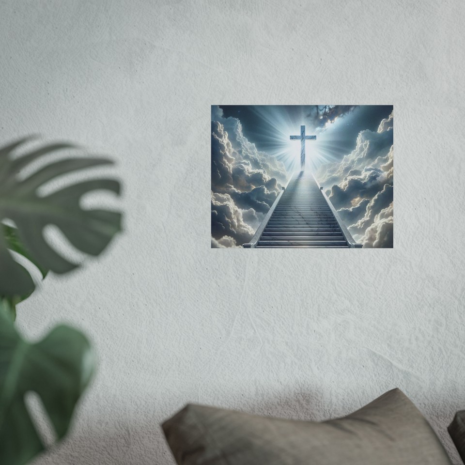 Heavenly Cross Fine Art Poster, Spiritual Wall Decor, Religious Home ...