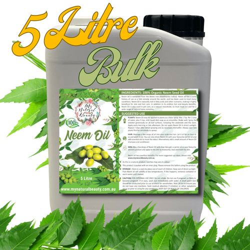 100% PURE NEEM OIL-Cold-Pressed --NEEM SEED OIL- Organic-5 Litre Bulk ...