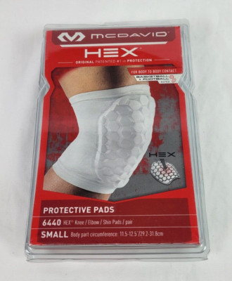 McDavid 6440 Hex Knee/Elbow/Shin Protective Pads (Pair) Small White ...