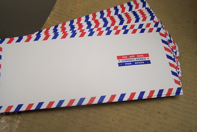 Lot of 25 VIA AIR MAIL / Par Avion Unused Envelopes #10 Size 4.12 X 9.5 ...