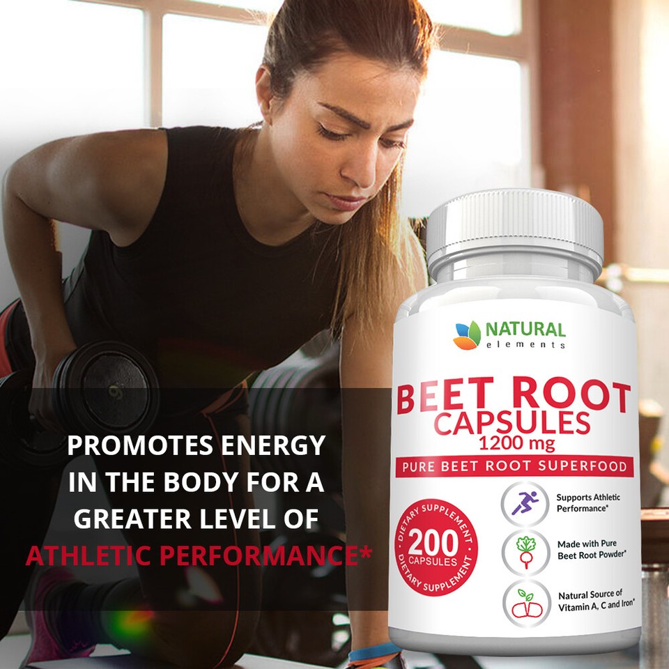 Beet Root Capsules - 1200mg per serving - 200 Capsules - 3 Month Supply ...