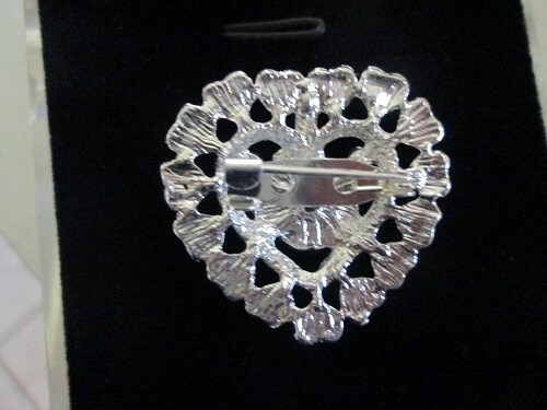 Silver Rhinestone Multi Heart Brooch | eBay