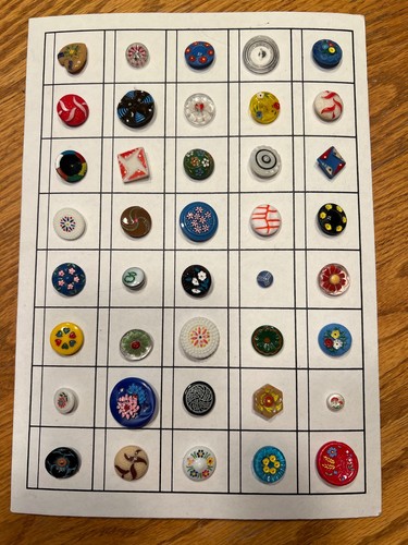 Vintage Collectible Sample Card Hand Painted Glass Buttons | eBay