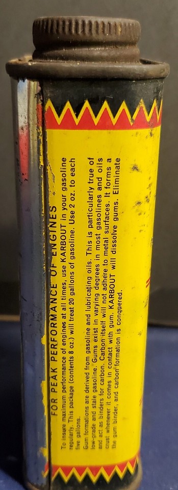 Vintage KAR B OUT Concentrate Gas Additive Tin Can | eBay