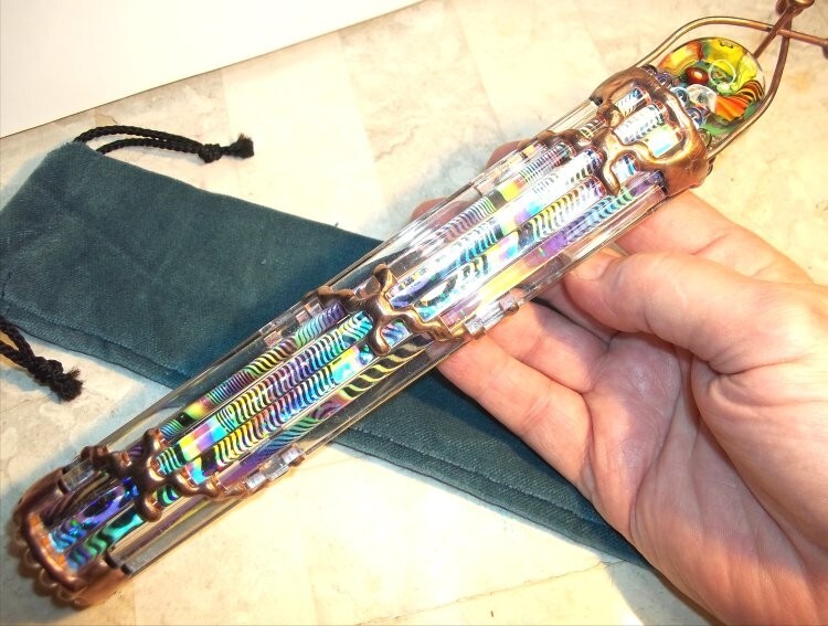 Randel Art Glass Rod Kaleidoscope BARBED WIRE 360° CHAOS Marble RAG ...