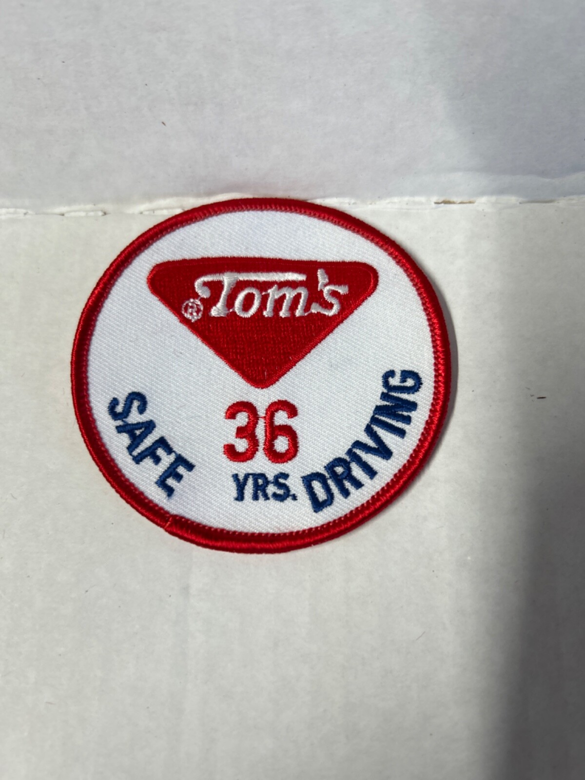 Vintage Tom's Peanuts Cloth Patch Safe 36 YRS. Driving | eBay