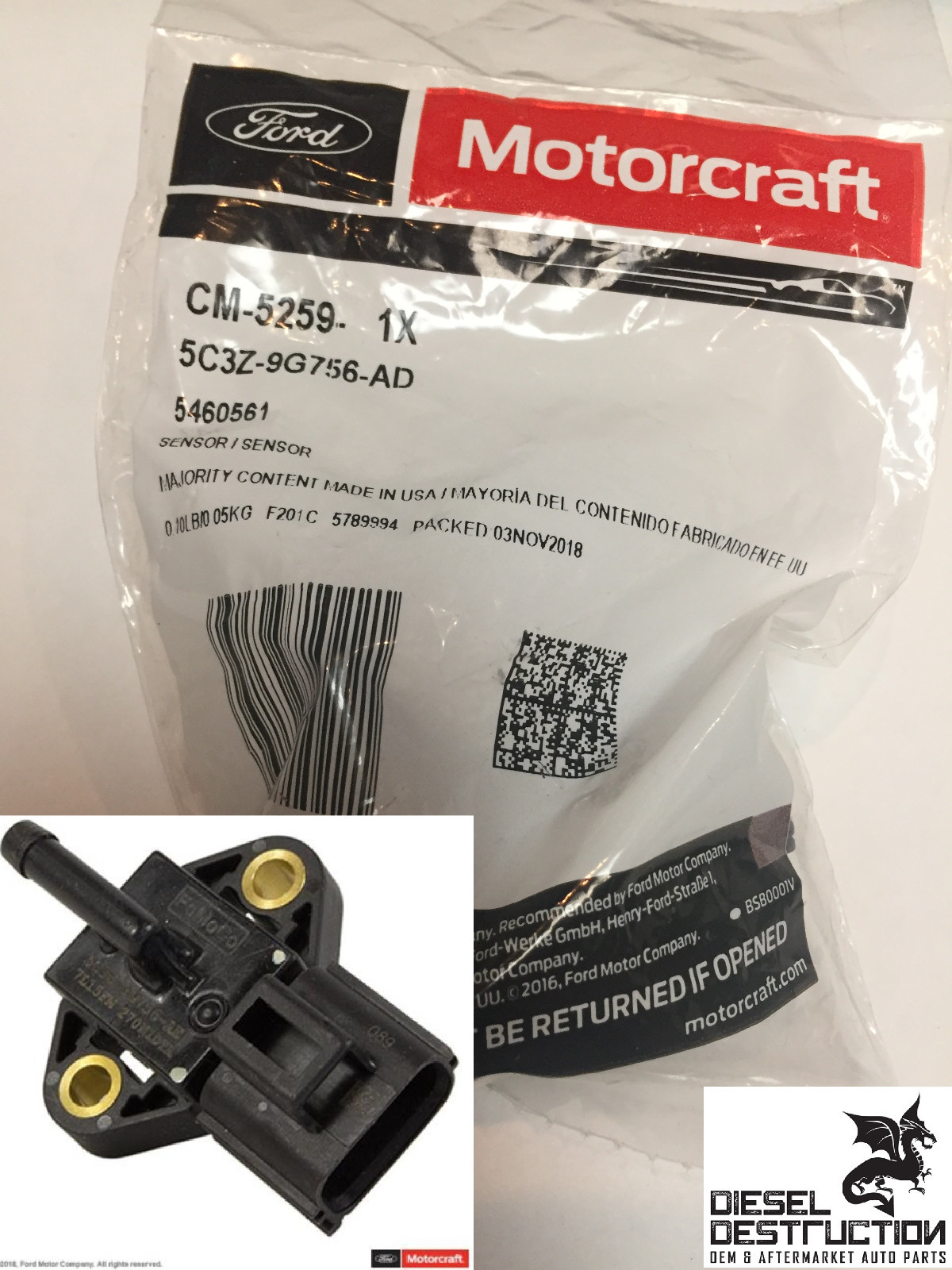 CM-5340 / CM-5259 Genuine OEM Ford Motorcraft Fuel Injection Pressure ...