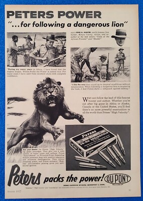 1957 PETERS / DUPONT HIGH VELOCITY 30-06 BIG GAME BULLETS ORIGINAL GUN ...