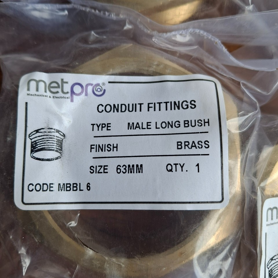 metpro conduit fitting male long bush 63mm Pack of 6 | eBay UK