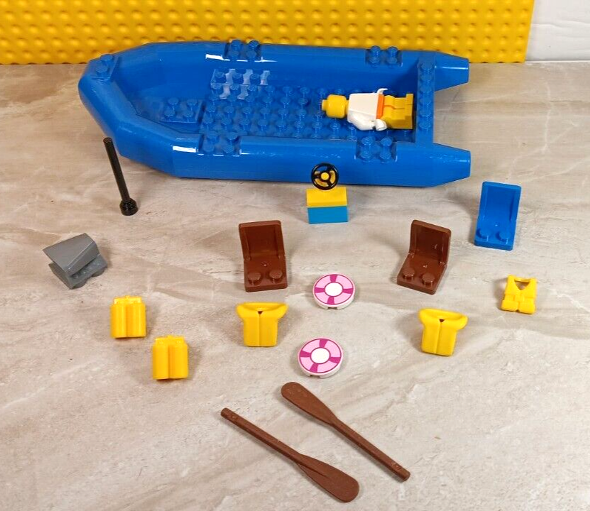 LEGO Boat RAFT Family Size RESCUE White Water FREE NEW GEAR Oars Scuba ...
