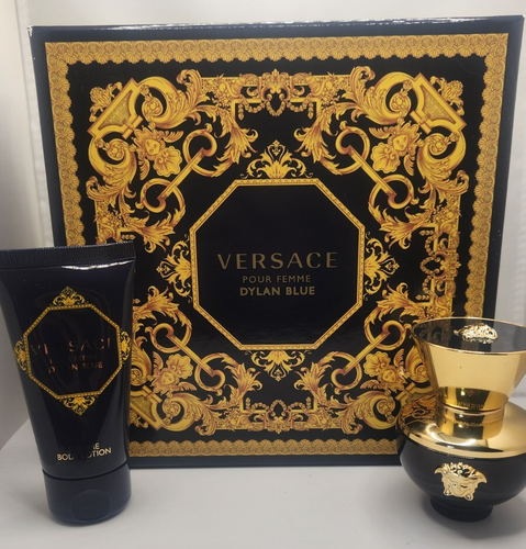 Versace Dylan Blue Two (2) Piece Gift Set 1 oz Perfume Bottle 1.7 oz ...