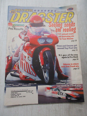 NATIONAL DRAGSTER MAGAZINE APRIL 2, 1999 ANGELLE SEELING TEAM WINSTON ...