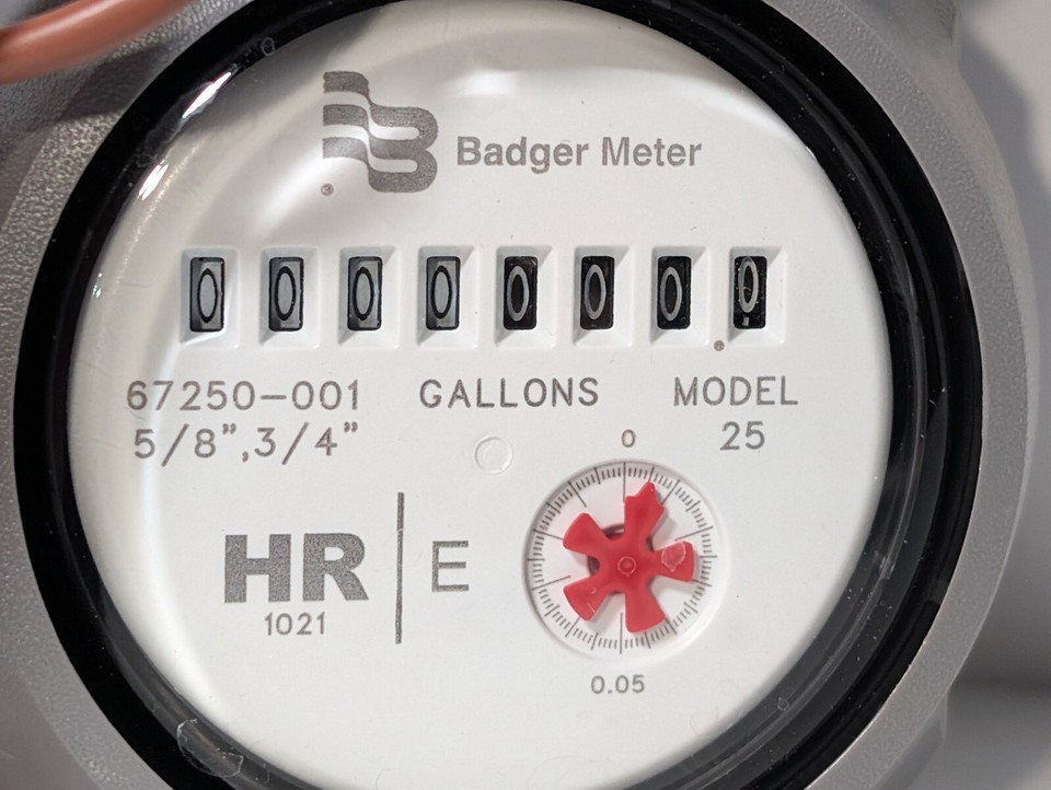 Badger Model 25 HR-E Water Meter Register in Gallons, 5/8", 3/4", 67250 ...