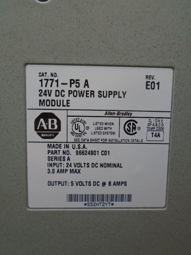 1771-P5 A Allen Bradley PLC 5 24VDC Power Supply 1771P5 W16 | eBay