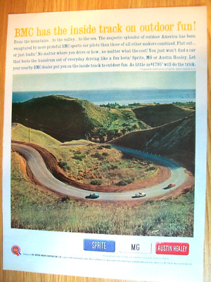 1961 61 BMC Austin Healey Sprite MG large mag color car ad | eBay
