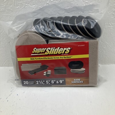 Super Sliders Assorted Reusable Felt Furniture Sliders for Hard ...