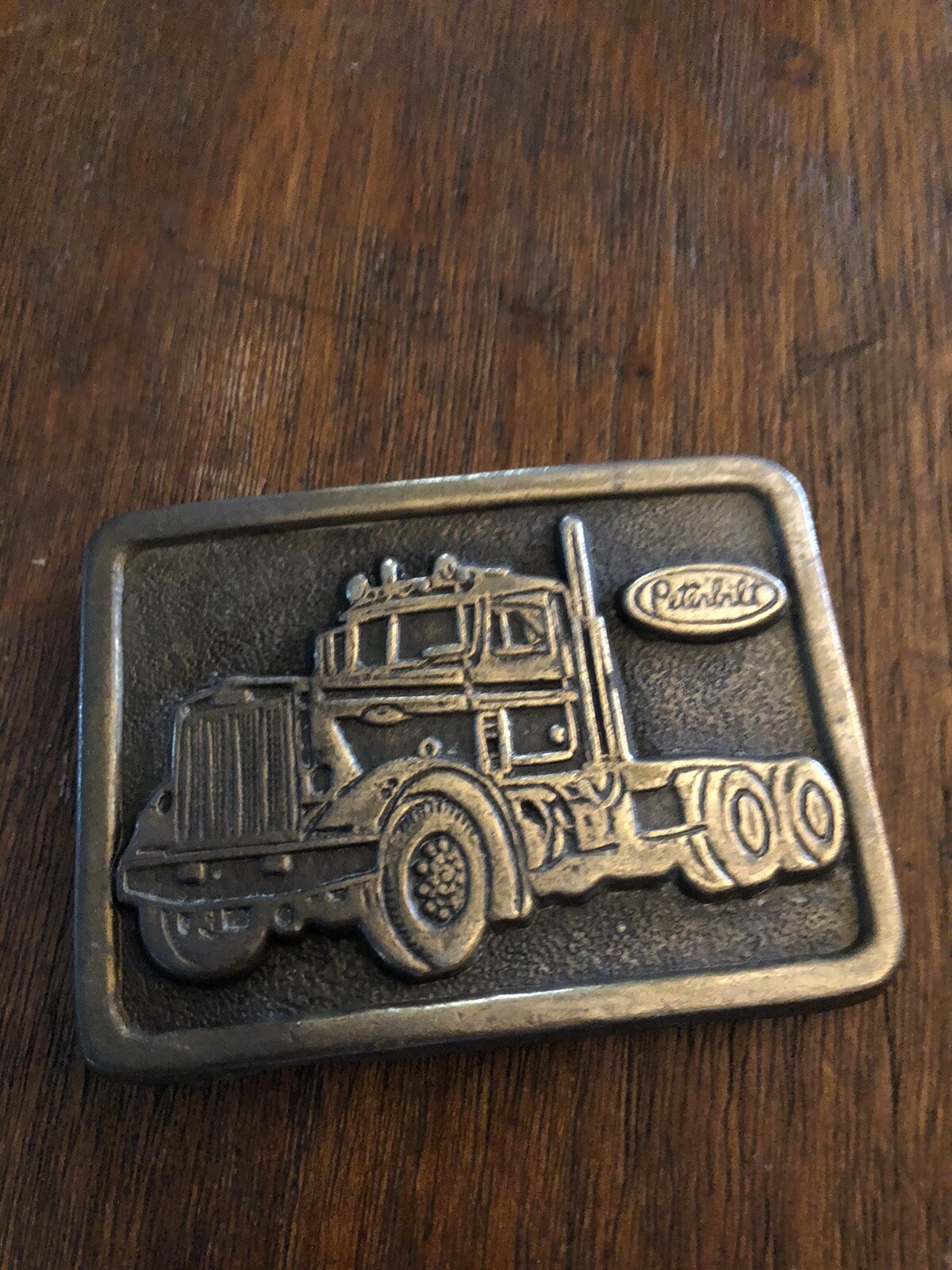 Peterbilt Big Rig Semi Truck Brass rectangular Belt … - Gem