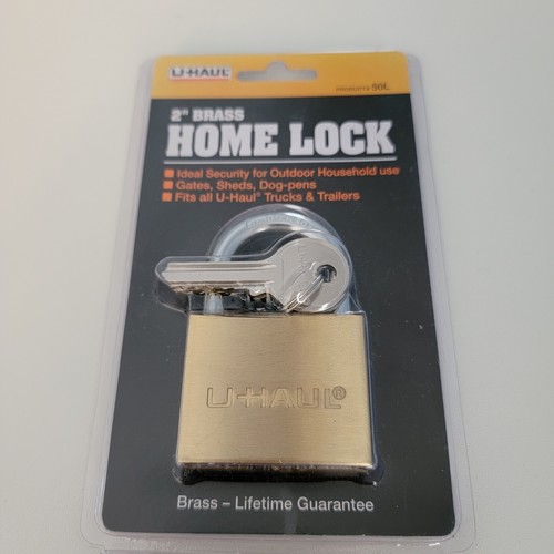 Uhaul 2" Brass Home Lock #50L Two Keys Included Very Hard to Pick New ...