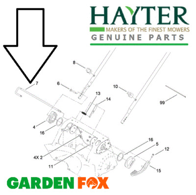 Genuine HAYTER R53S sn 448F 311000-999999 - ROD RELEASE HANDLE - 112 ...