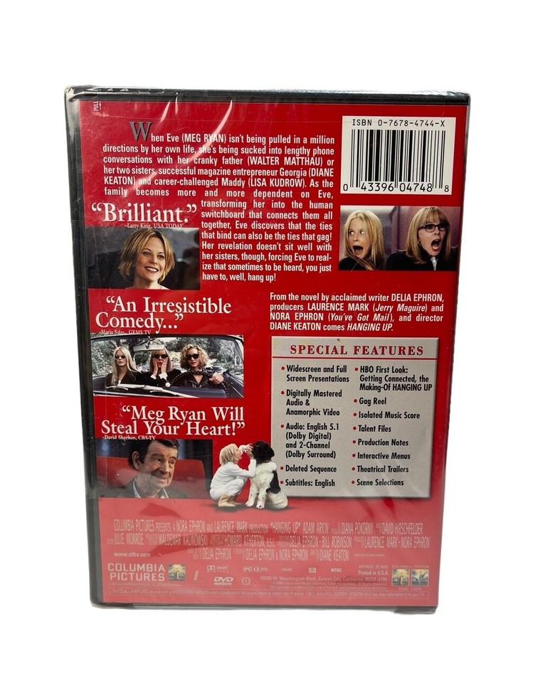 Hanging Up 2000 DVD Meg Ryan Diane Keaton Lisa Kudrow NEW Sealed ...