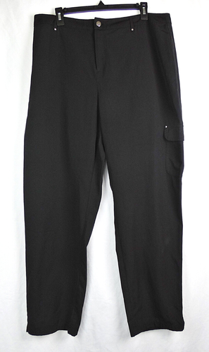 Christopher & Banks Black Lightweight Polyester Microfiber Cargo Pants ...