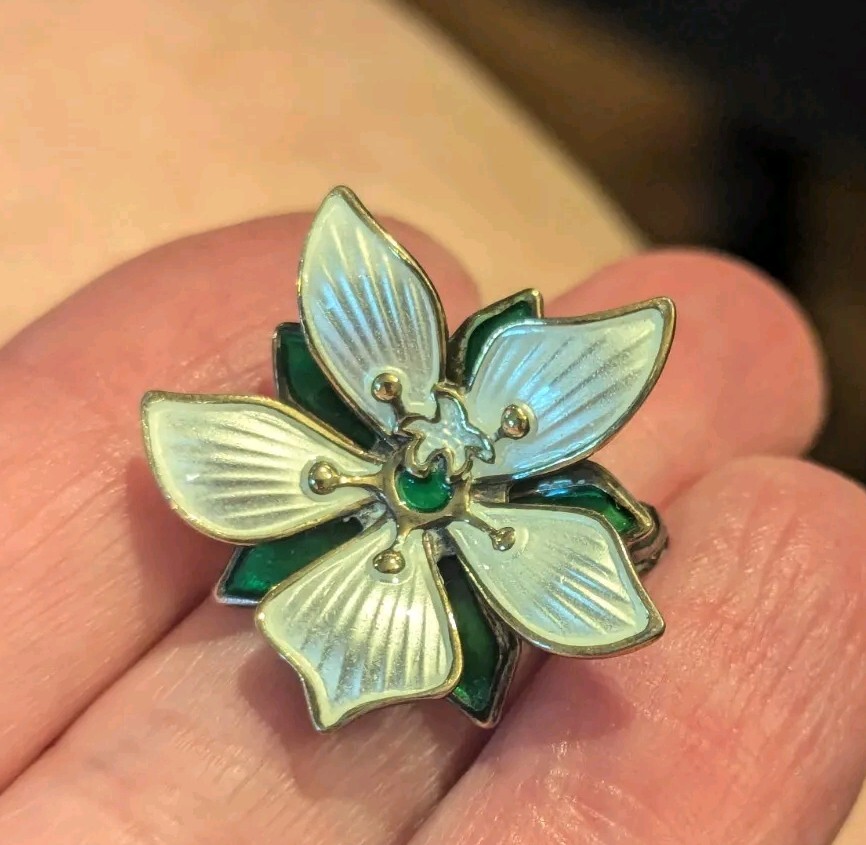 Vintage 1950s David Anderson edelweiss Pin, Designer … - Gem