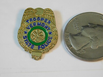 VERMONT STATE POLICE TROOPER MINI BADGE PIN STYLE #179 | eBay