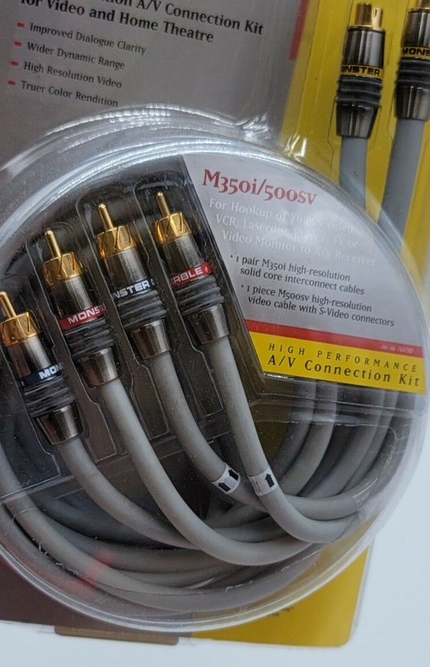 Monster Cable M350i "M" Series High Performance Gold Audio Cable 6.6ft ...