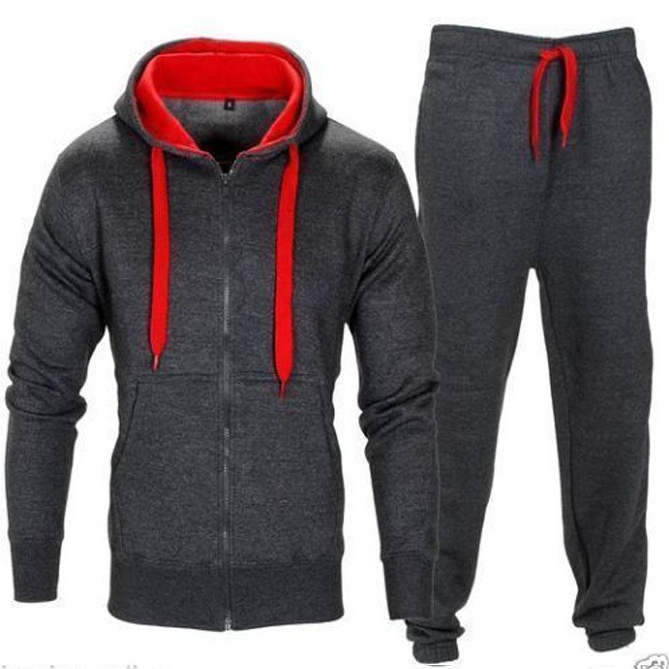 MENS FLEECE HOODED PUFFER JACKET SWEATSHIRT TRACKSUIT ZIP UP HOODIE GYM ...