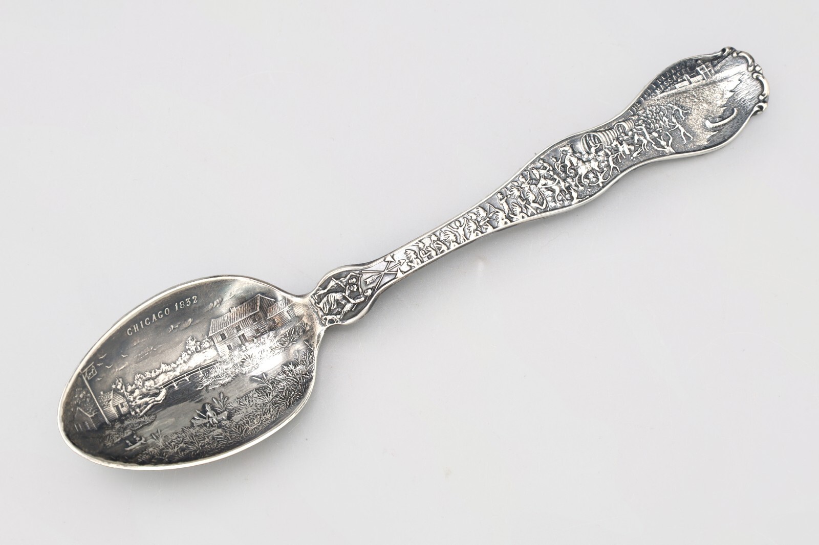 1832 Chicago, Fort Dearborn, American Gorham Sterling Silver Spoon ...