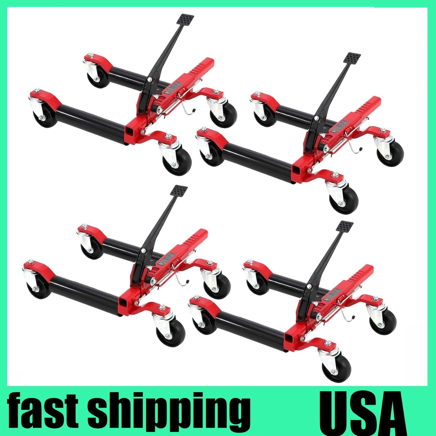 2 / 4 PCS Car Wheel Dolly Heavy Duty Car Moving Cart w/Steel Rollers ...