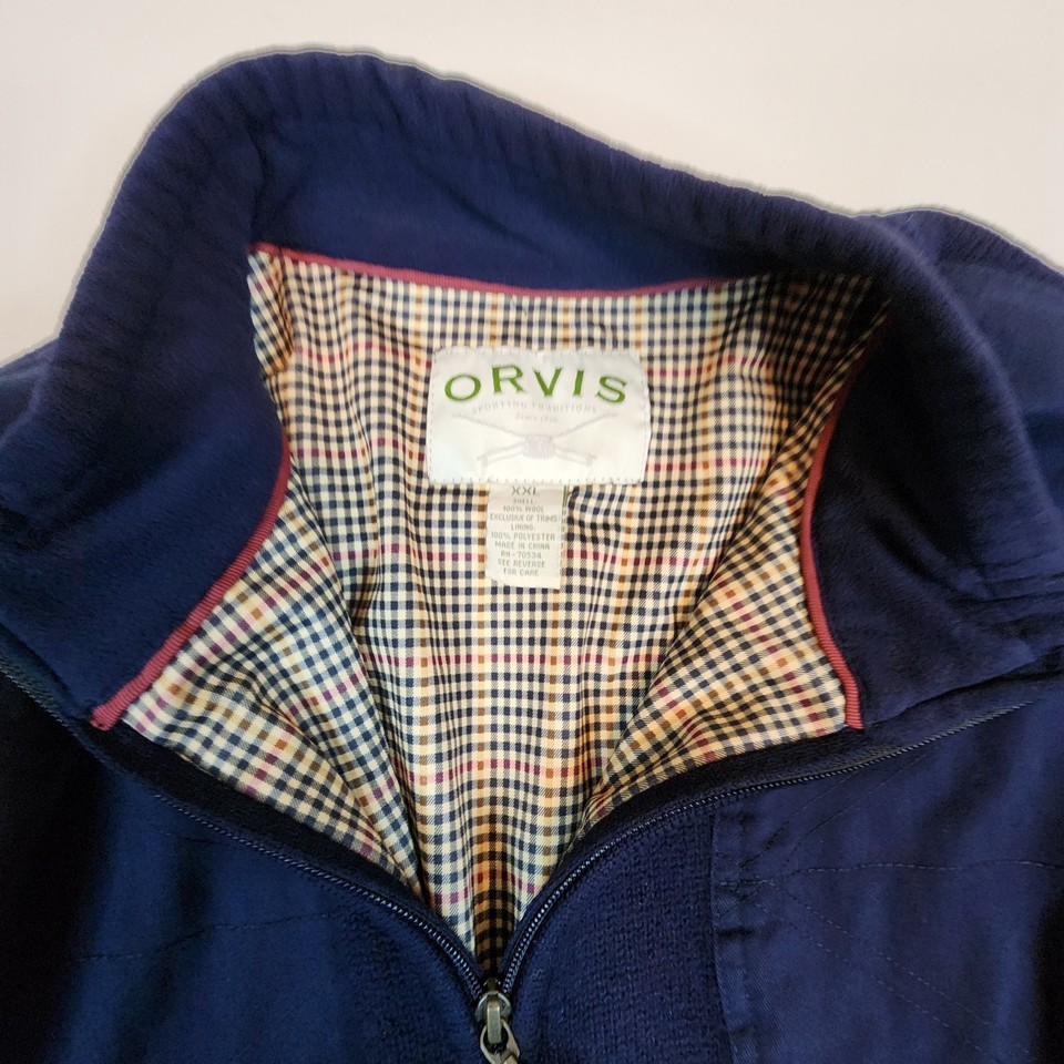 Orvis Wool Ultimate Foul Weather Shooting Jacket FullZip Men XXL Blue ...
