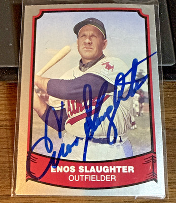 Enos Slaughter #84 signed autographed 1988 Pacific Baseball Legends ...