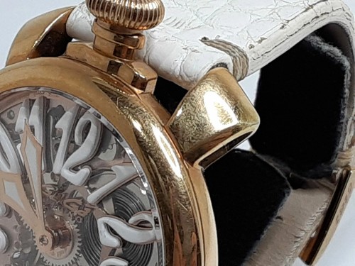 GagaMilano Manuale 48 MM Manual Wristwatch 5311 01 Skeleton White SS GP ...