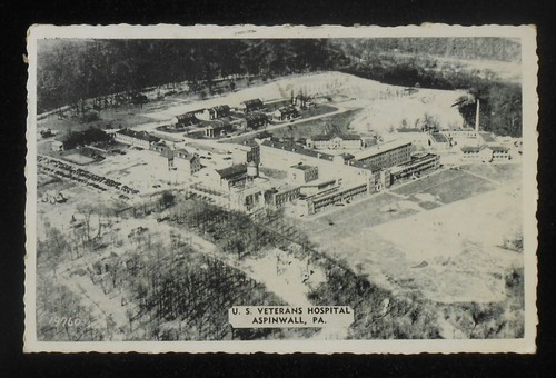 1941 Aerial View U.S. Veterans Hospital Aspinwall PA Allegheny Co ...