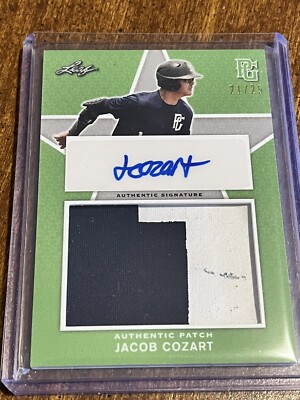 JACOB COZART 2020 LEAF PERFECT GAME JERSEY PATCH AUTO #21/25 N.C. ST ...