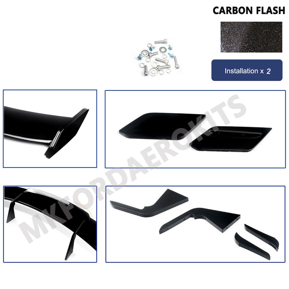 CARBON FLASH REAR BLADE SPOILER HIGHKICK BIG WING For Audi R8 V8 V10 ...
