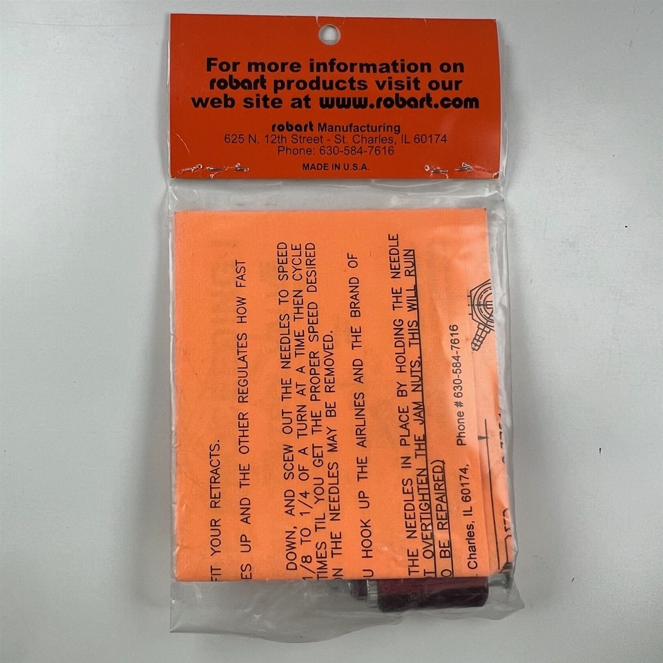 Robart 167VR Variable Rate Valve (for Pneumatic Retracts) NEW | eBay