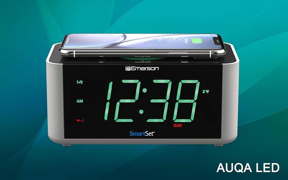 Emerson SmartSet Dual Alarm Clock Radio Bluetooth Speaker Wireless ...