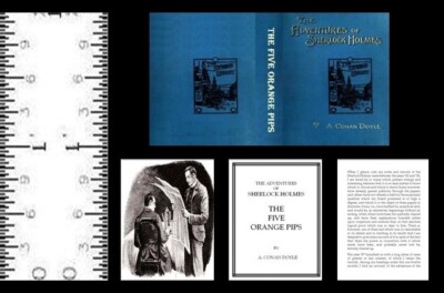 1:12 SCALE MINIATURE BOOK THE FIVE ORANGE PIPS ILLUSTRATED SHERLOCK ...