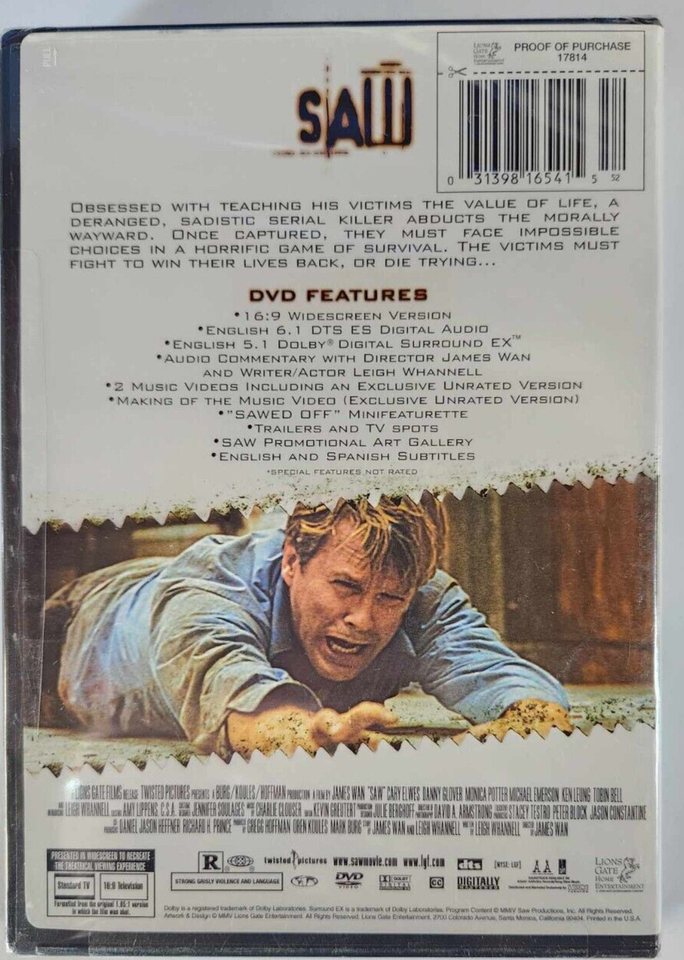 Saw (DVD, 2004) Widescreen- Sealed 31398165415| eBay